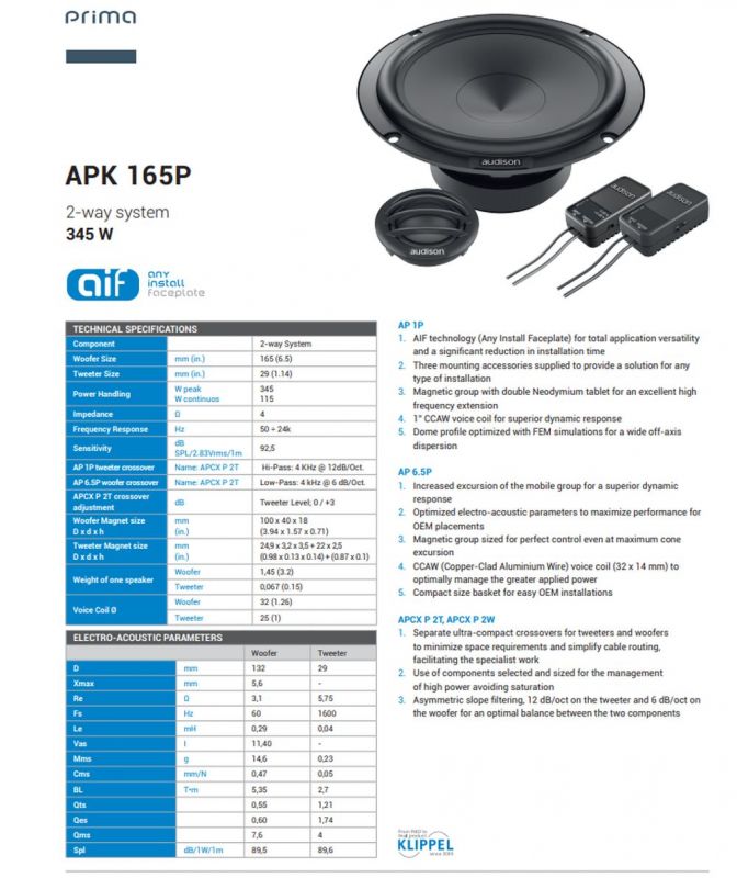 Audison APK 165P 6.5 - Pure Audio